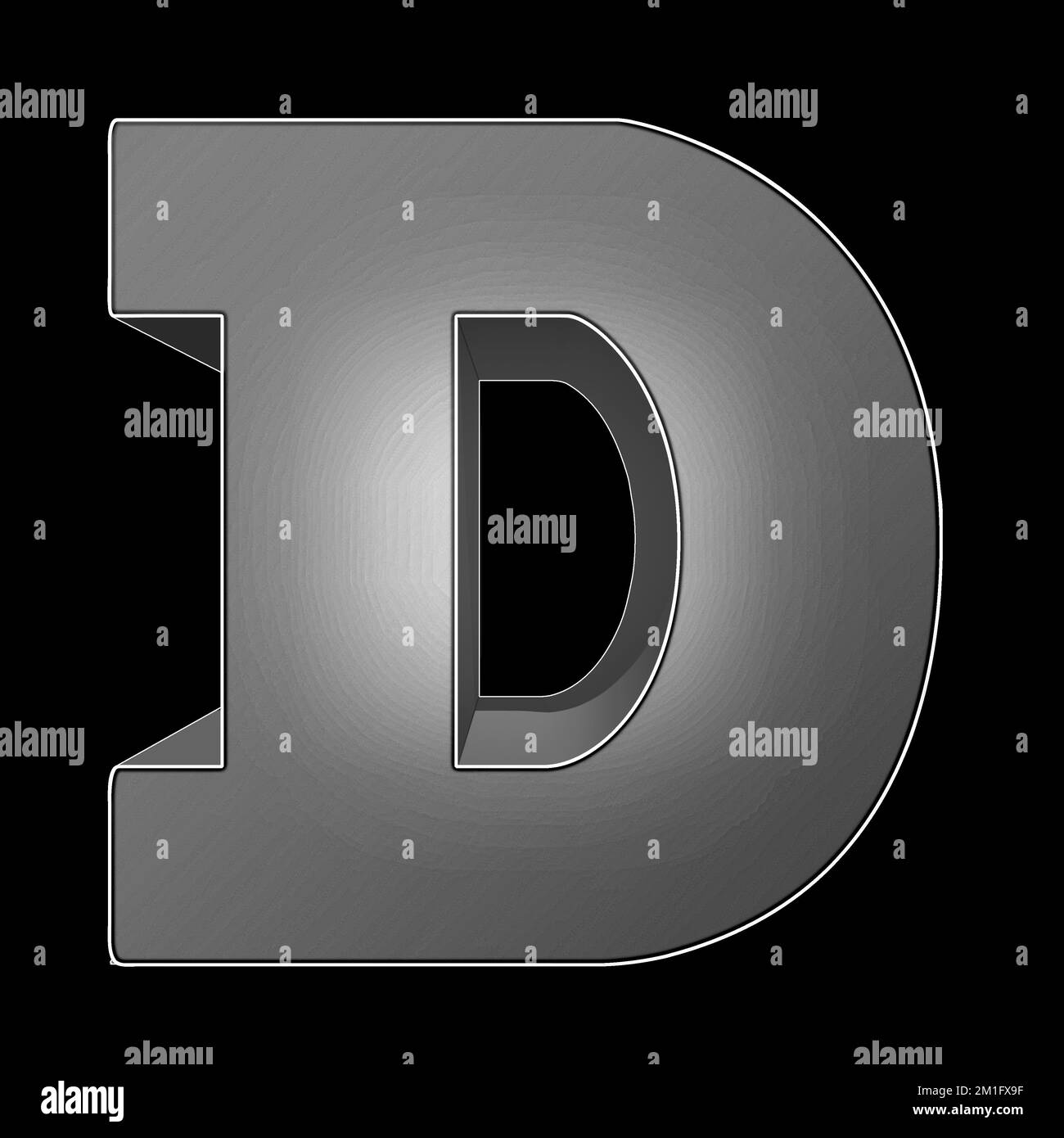 Capital letter D in 3D, brutalist style Stock Photo - Alamy
