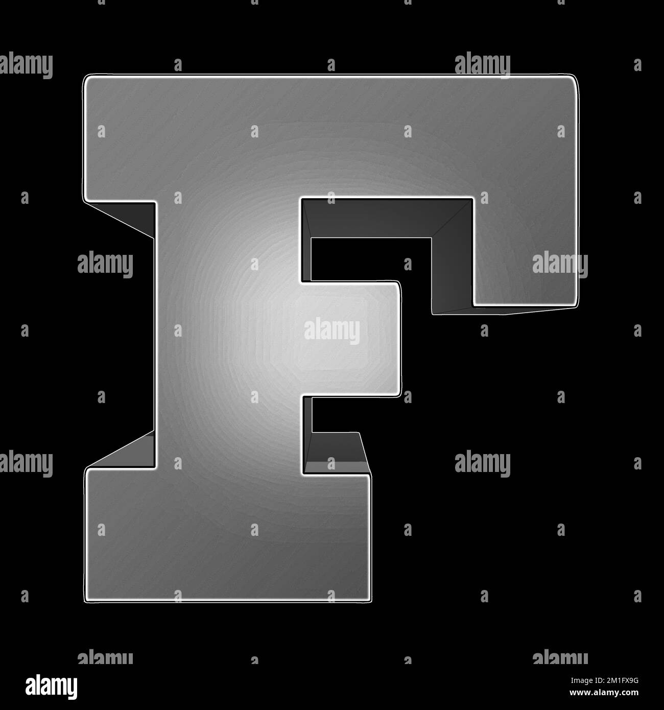 Capital letter F in 3D, brutalist style Stock Photo - Alamy