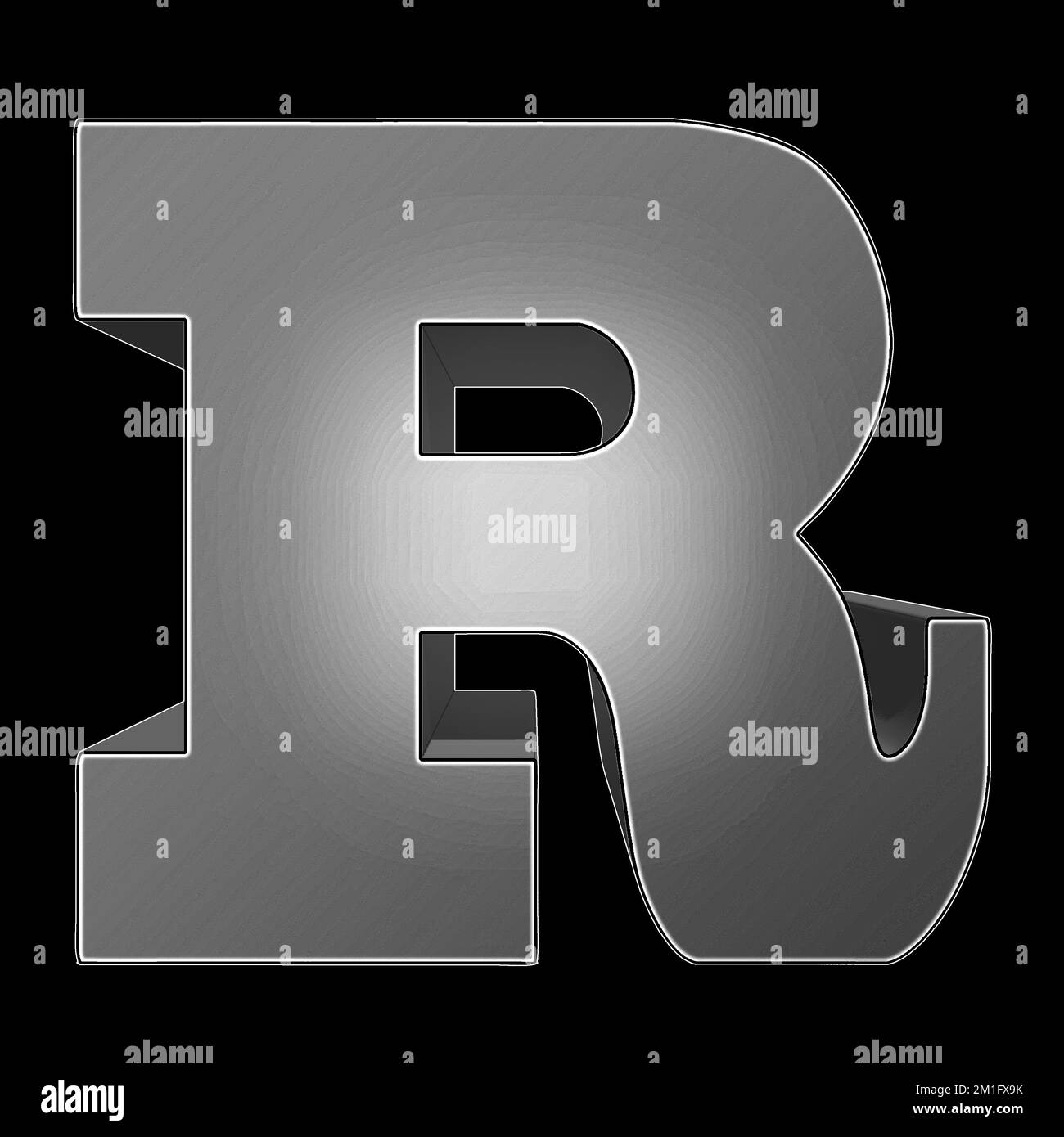 Capital letter R in 3D, brutalist style Stock Photo - Alamy