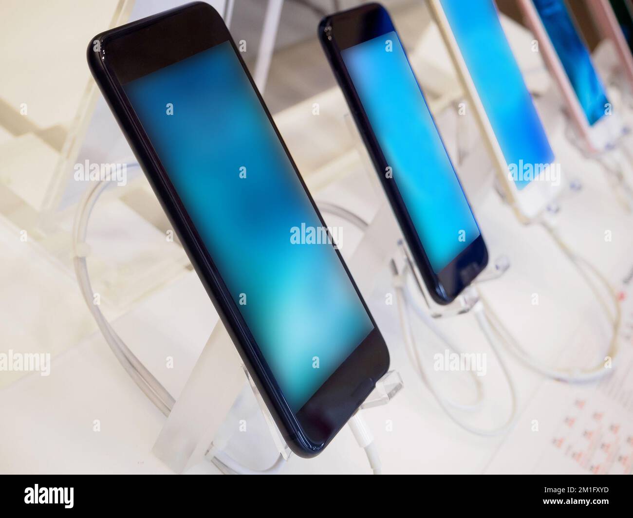 mobile smartphone in electronic store Stock Photo - Alamy