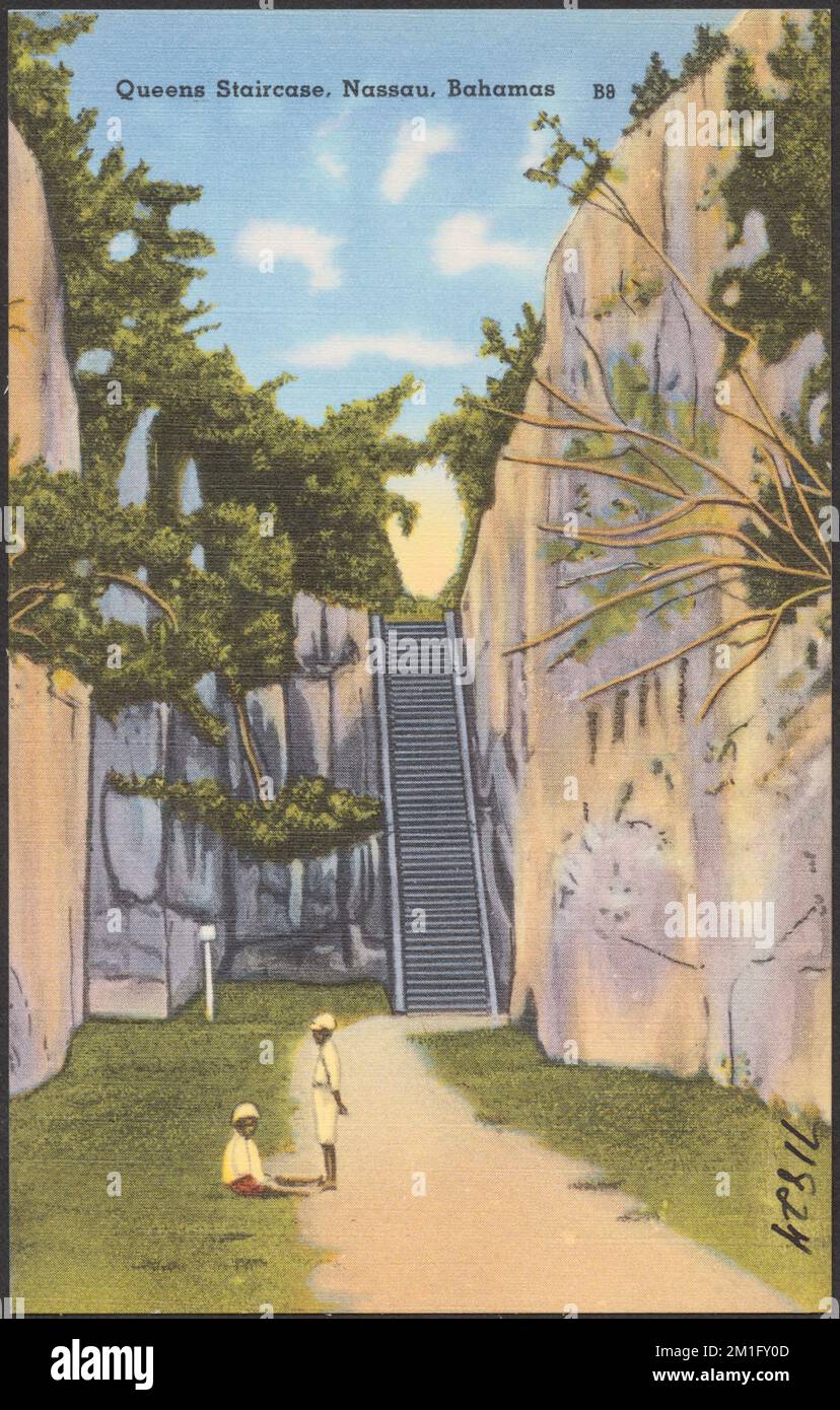 Queens Staircase, Nassau, Bahamas , Stairways, Tichnor Brothers ...