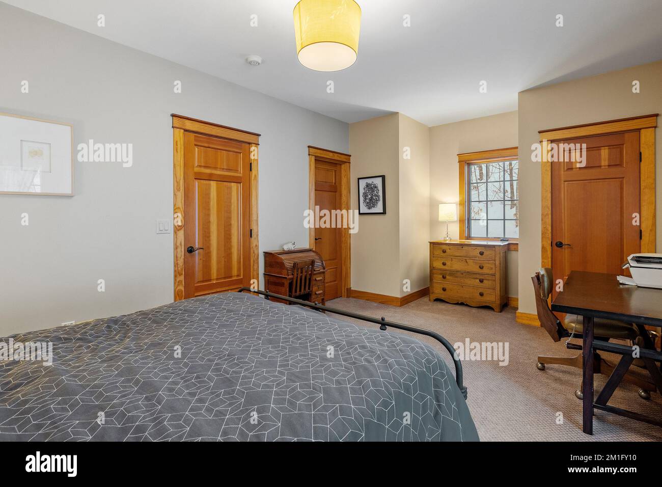 A beautiful contemporary rustic home interior bedroom design with ...