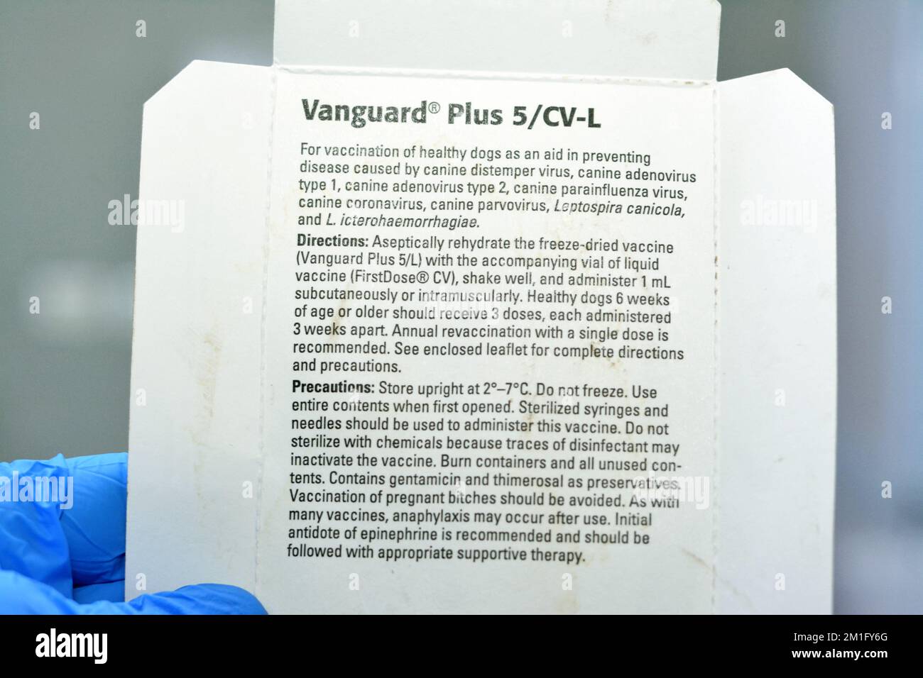 Cairo, Egypt, December 8 2022: Vanguard plus 5 CV-L vaccine for dogs ...
