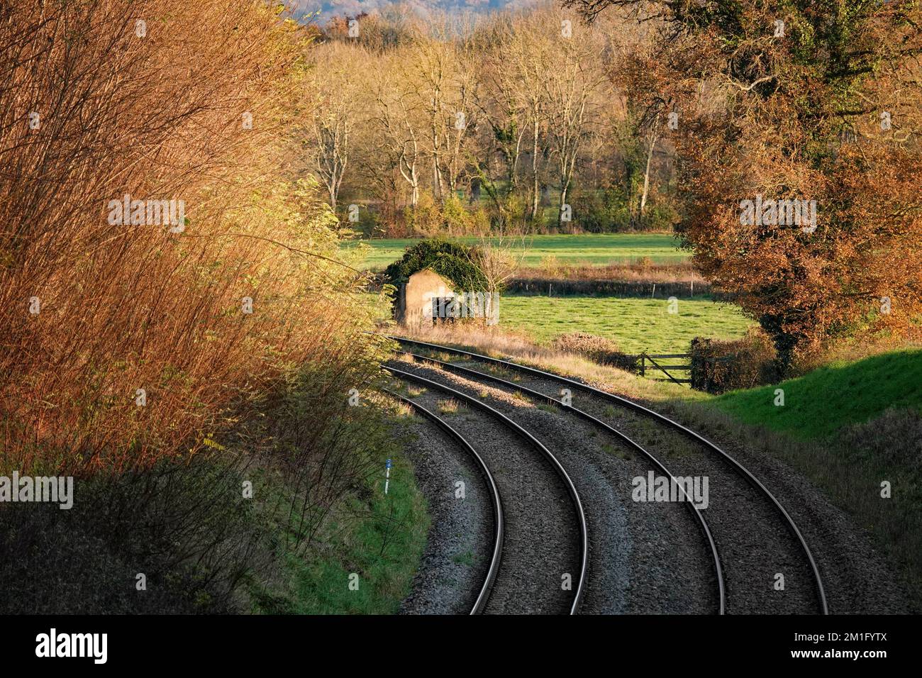 Railway tracks in autumn hi-res stock photography and images - Alamy
