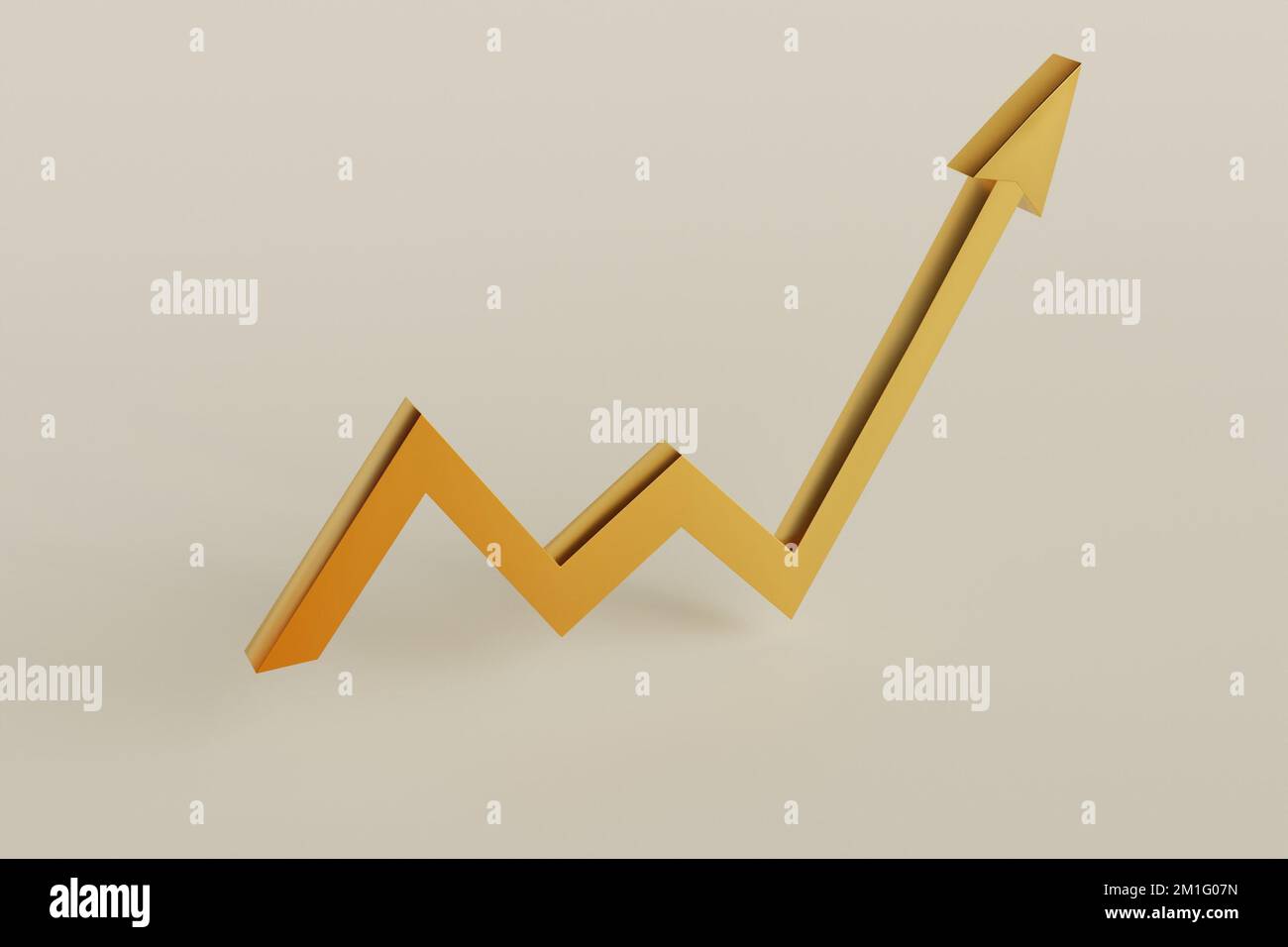 Modern gold arrow 3d, great design for any purposes. Growth chart sign. Business financial ...