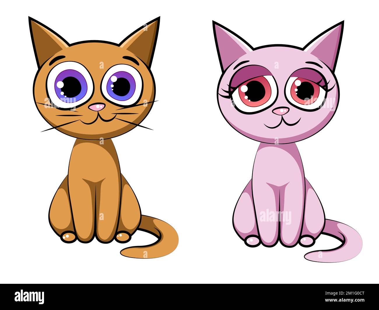 Pink kitten cute cartoon illustration hi-res stock photography and ...