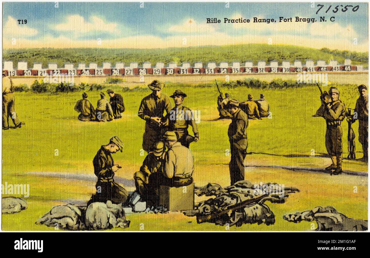 Rifle practice range, Fort Bragg, N. C. , Military facilities, Tichnor ...