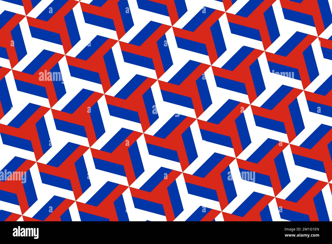 Geometric pattern in the colors of the national flag of Russia. The ...