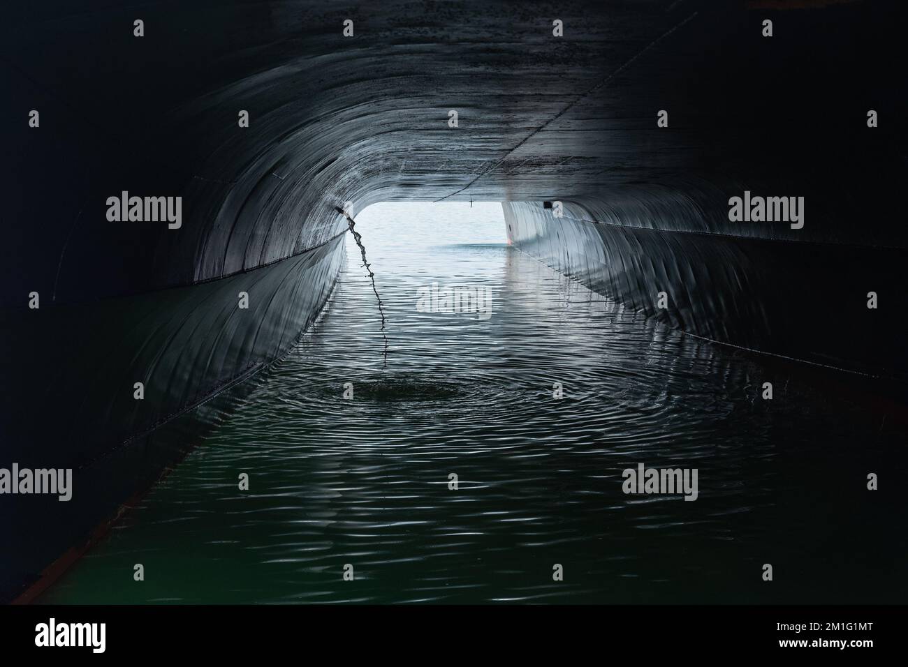 View below the bottom of the ship Stock Photo - Alamy