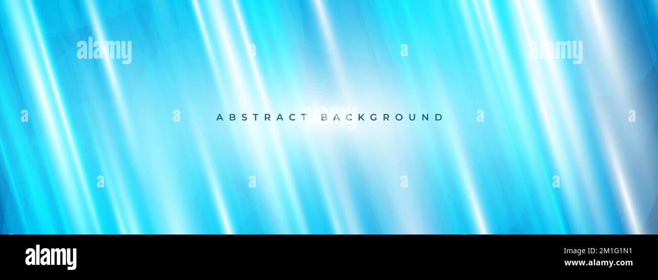 Light blue wide abstract background with diagonal glowing motion light ...