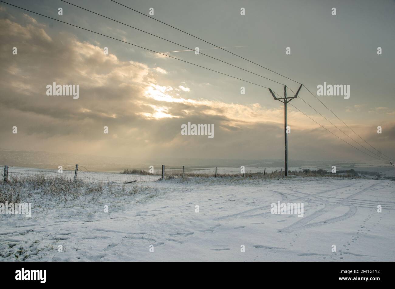 Ditchling, Brighton, East Sussex, UK. 12th Dec, 2022. View from road to ...