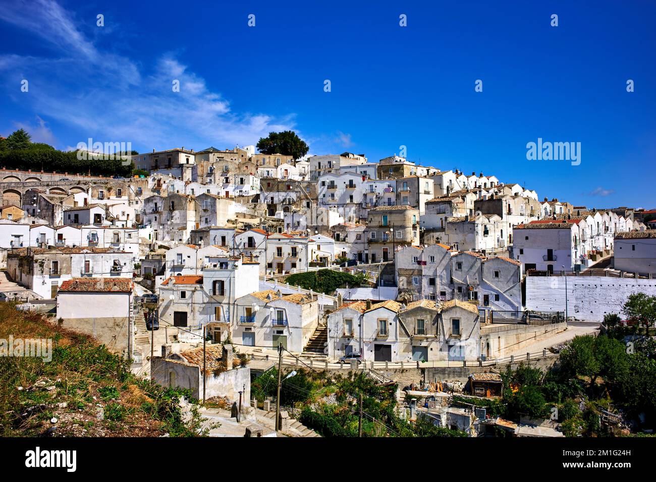 Apulia Puglia Gargano Italy. Monte Sant'Angelo townscape Stock Photo ...