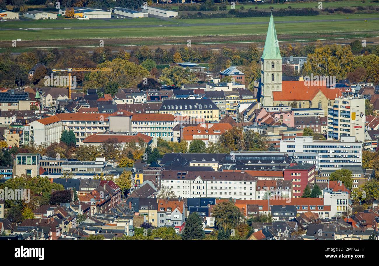 Aerial view, city center with former Isenbeck brewery site, St. Marien ...