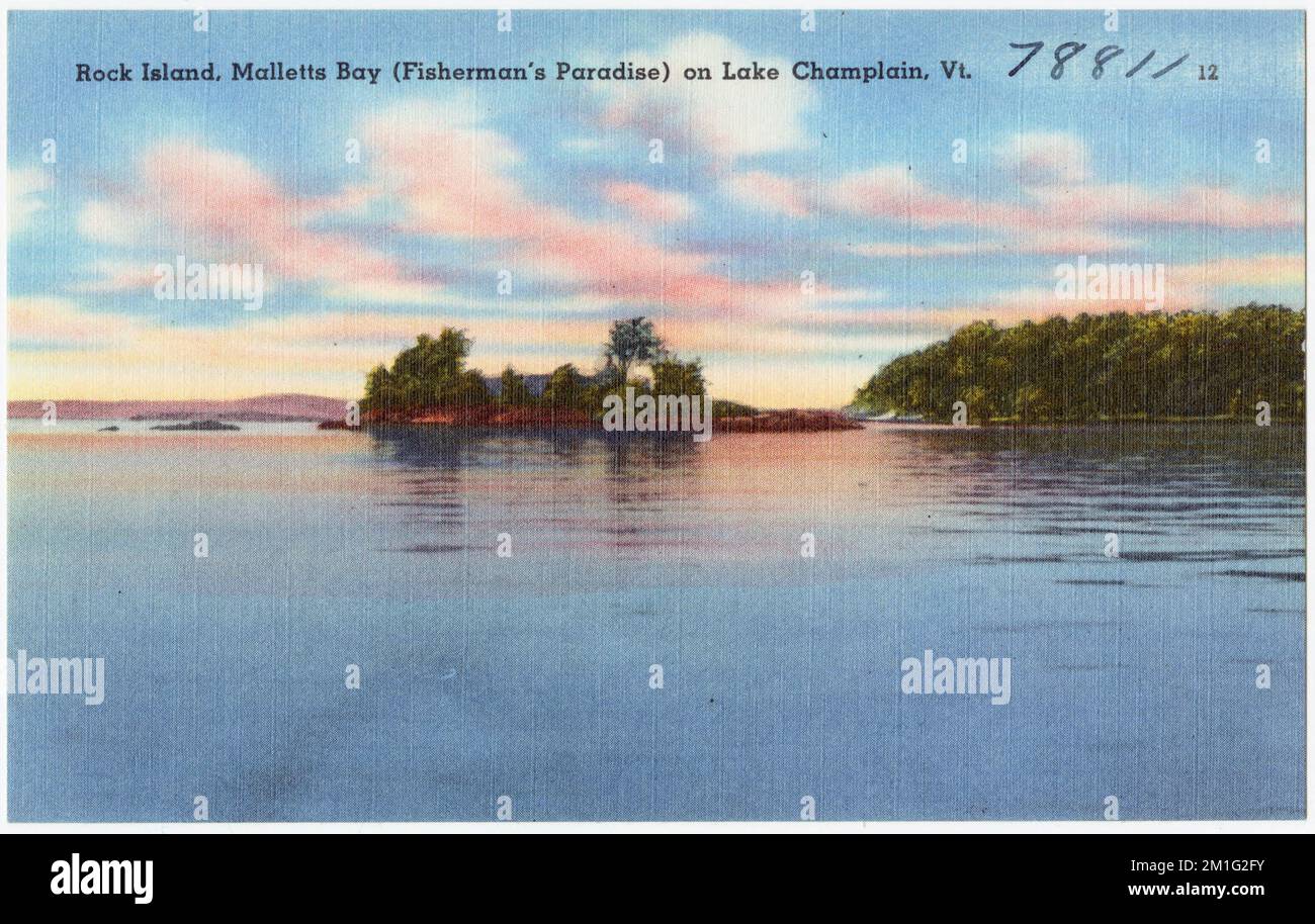 Rock Island, Malletts Bay (Fisherman's Paradise) on Lake Champlain, Vt ...