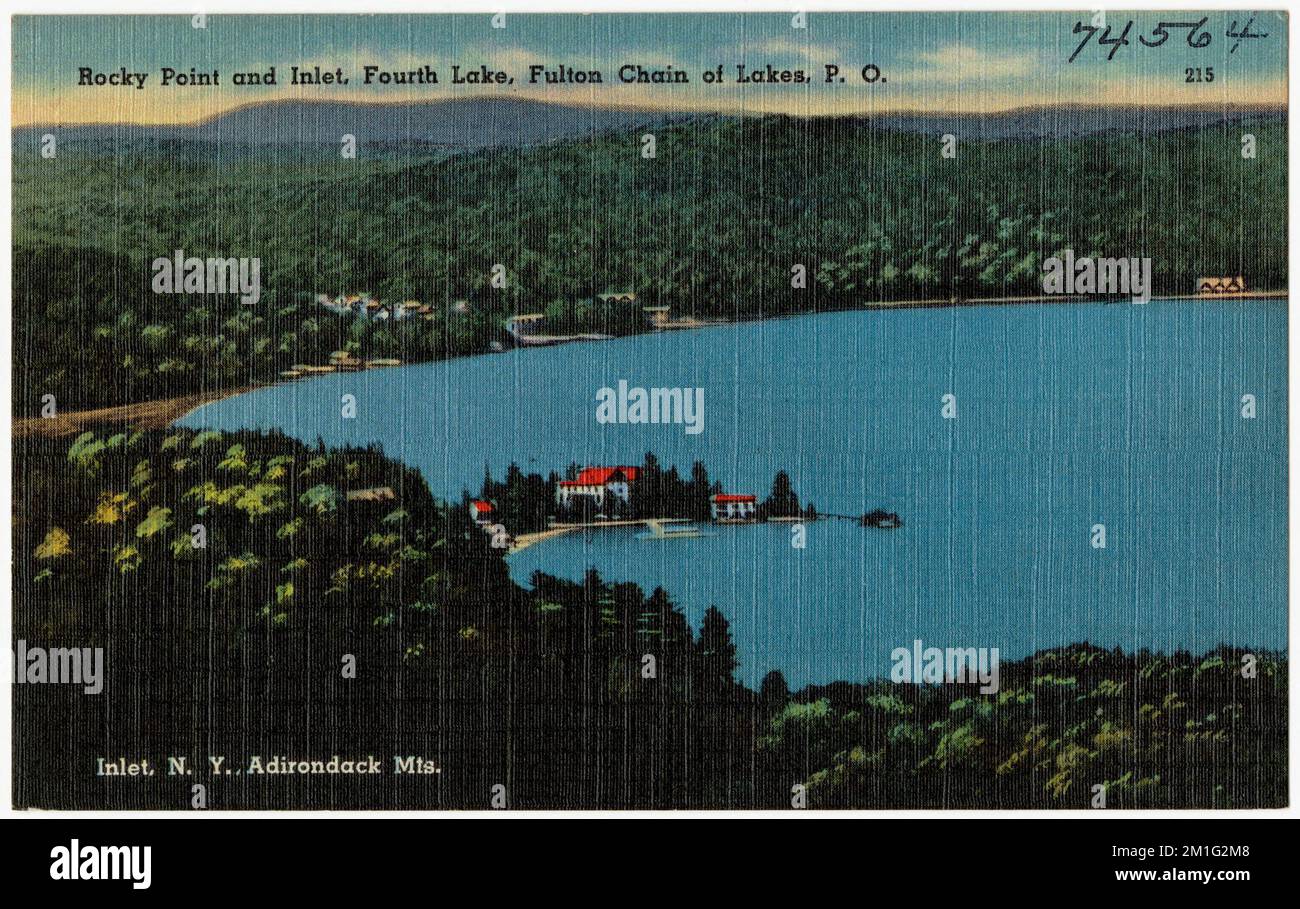 Rocky Point and inlet, Fourth Lake, Fulton Chain of Lakes, P.O. Inlet ...