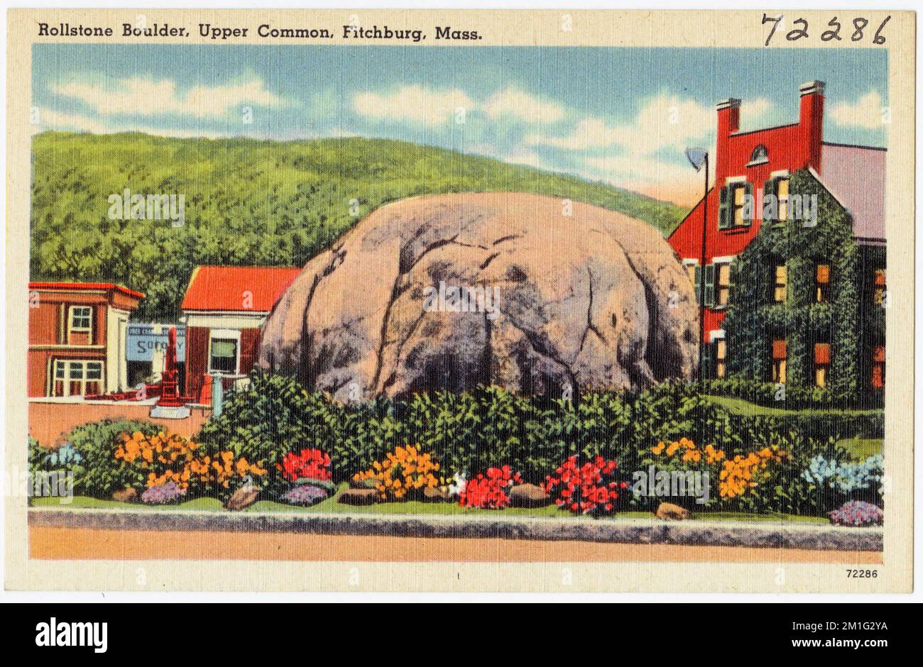 Rollstone Boulder, Upper Common, Fitchburg, Mass. , Boulders, Tichnor ...