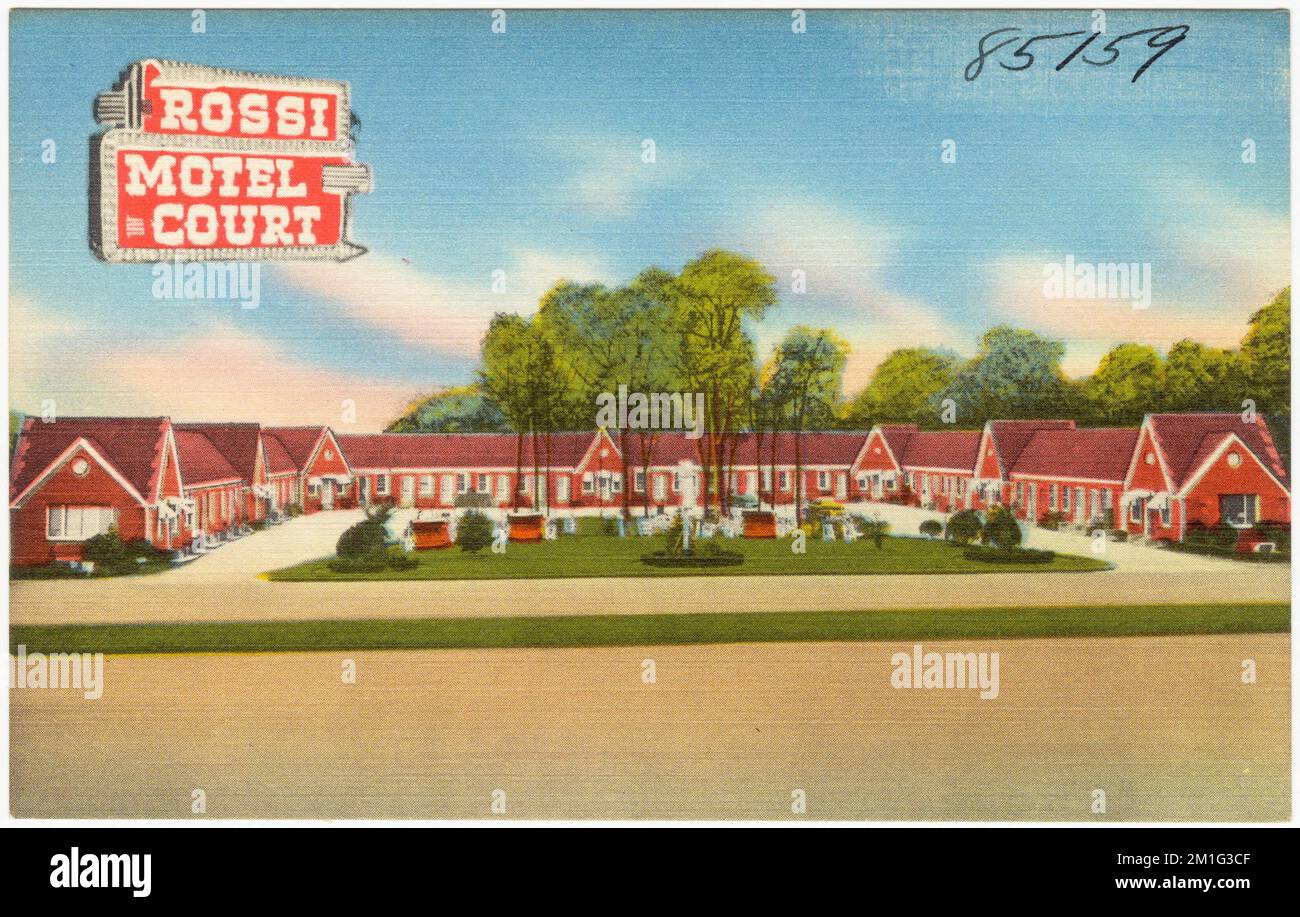 Rossi Motel Court , Motels, Tichnor Brothers Collection, postcards of ...