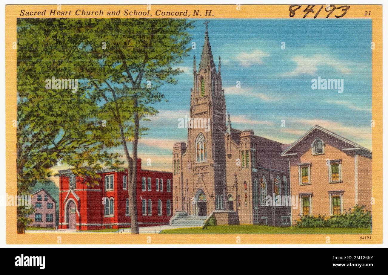 Sacred Heart Church and school, Concord, N.H. , Churches, Schools ...