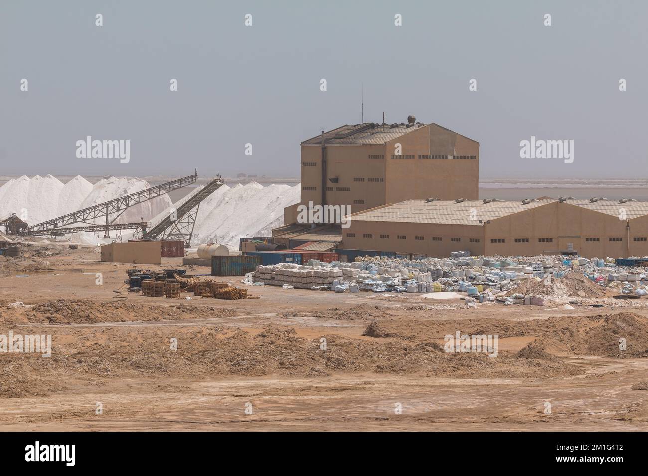 Swakopmund, Namibia - 03 October 2018: Walvis Bay Salt Holdings. The ...