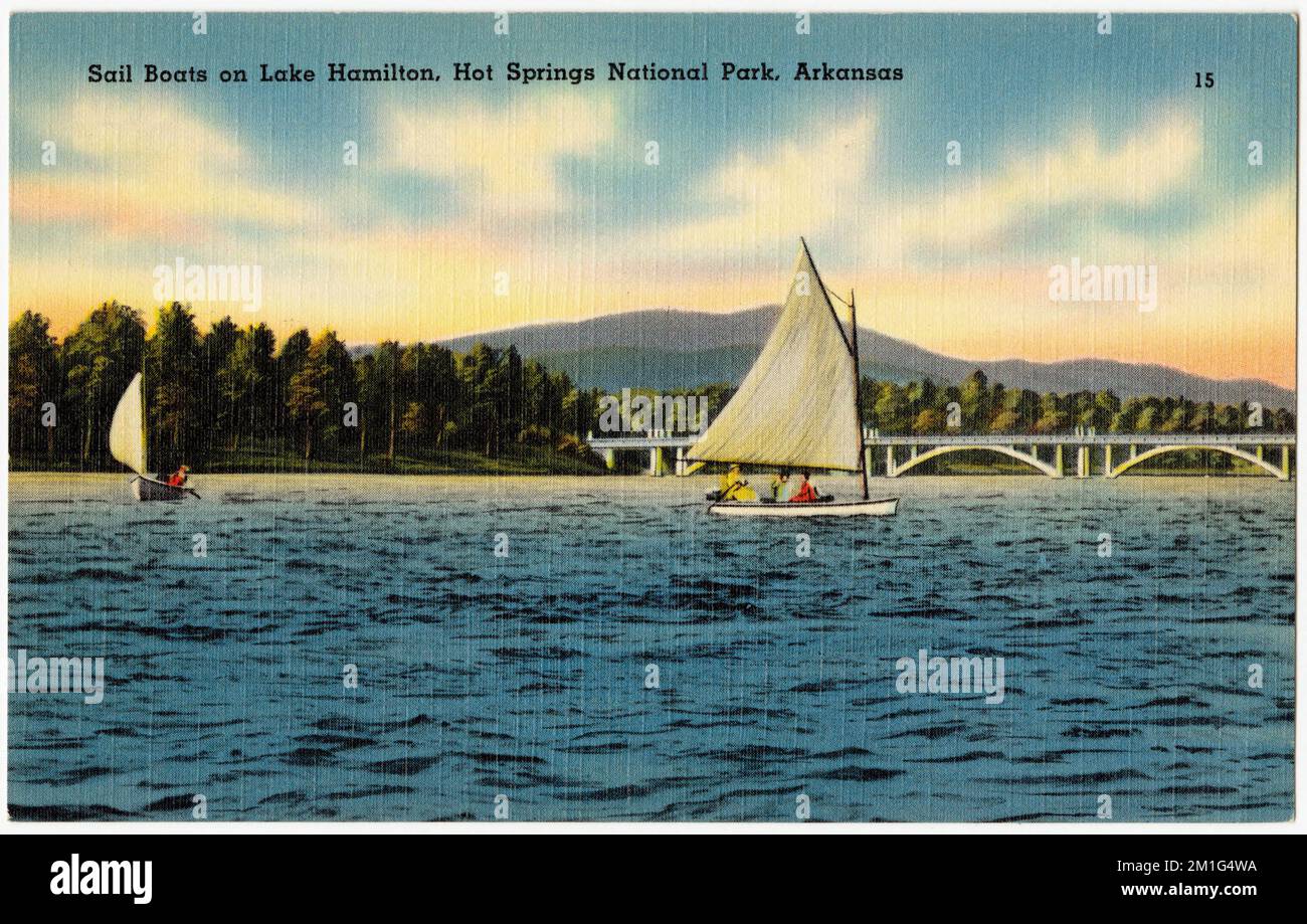 Sail Boats on Lake Hamilton, Hot Springs National Park, Arkansas ...
