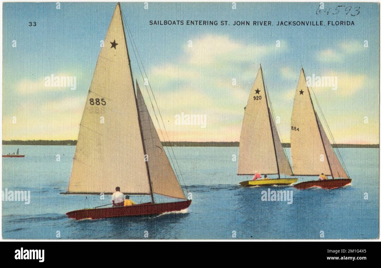 Sailboats entering St. John River, Jacksonville, Florida , Boats ...