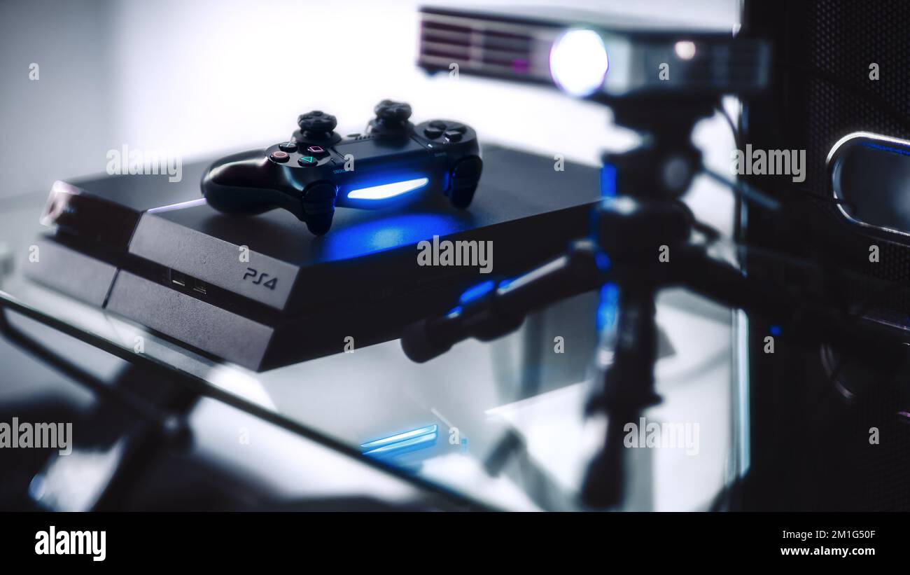 Sony's Playstation 4 and Mini Projector Stock Photo - Alamy