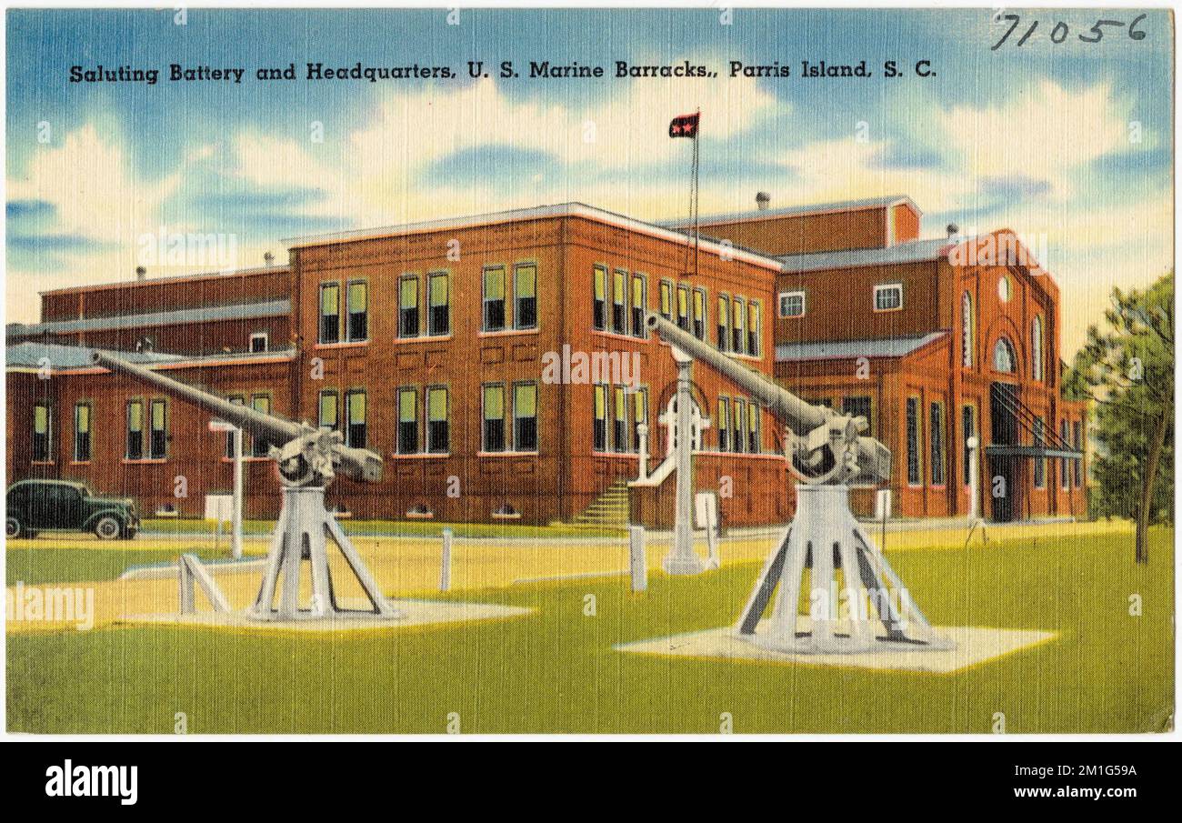 Saluting Battery and Headquarters, U.S. Marine Barracks, Parris Island ...