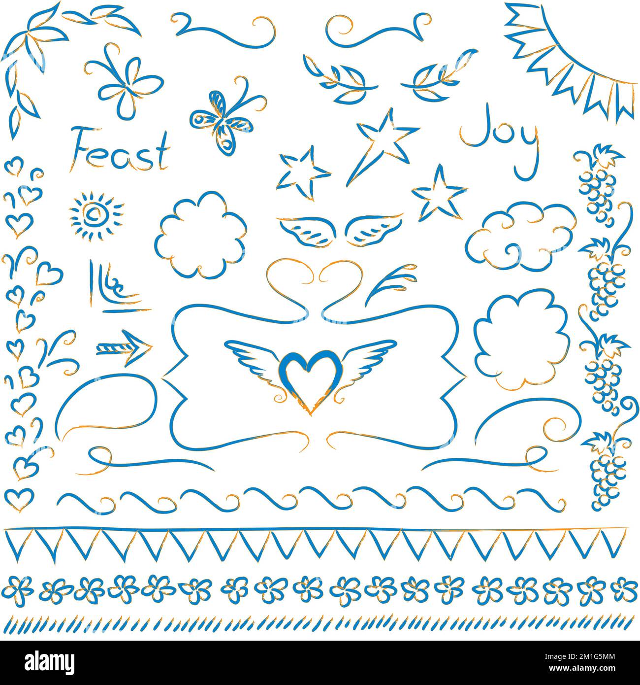 Set of hand drawn borders and elements Stock Vector Image & Art - Alamy