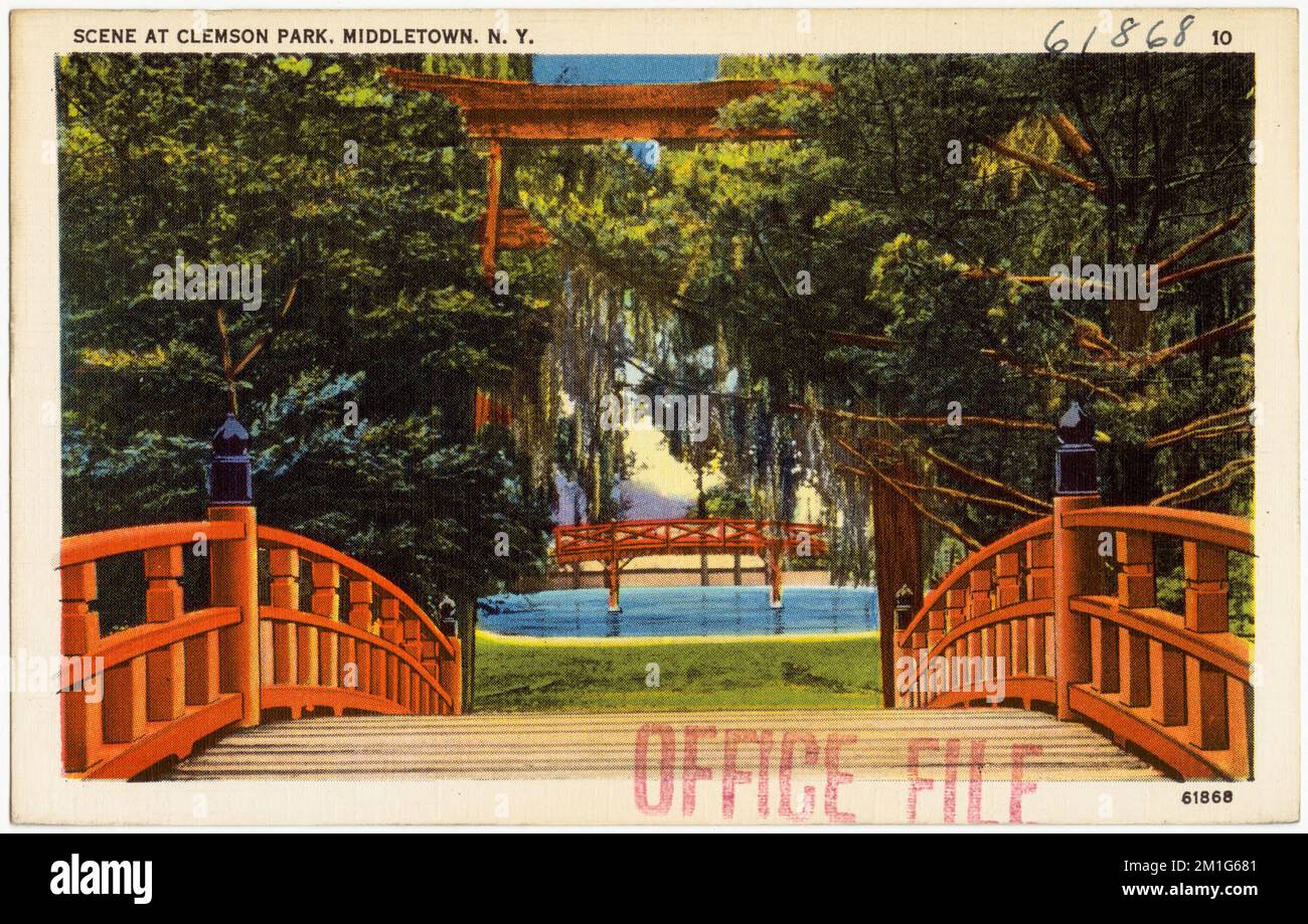 Scene at Clemson Park, Middletown, N. Y. , Parks, Bridges, Tichnor ...