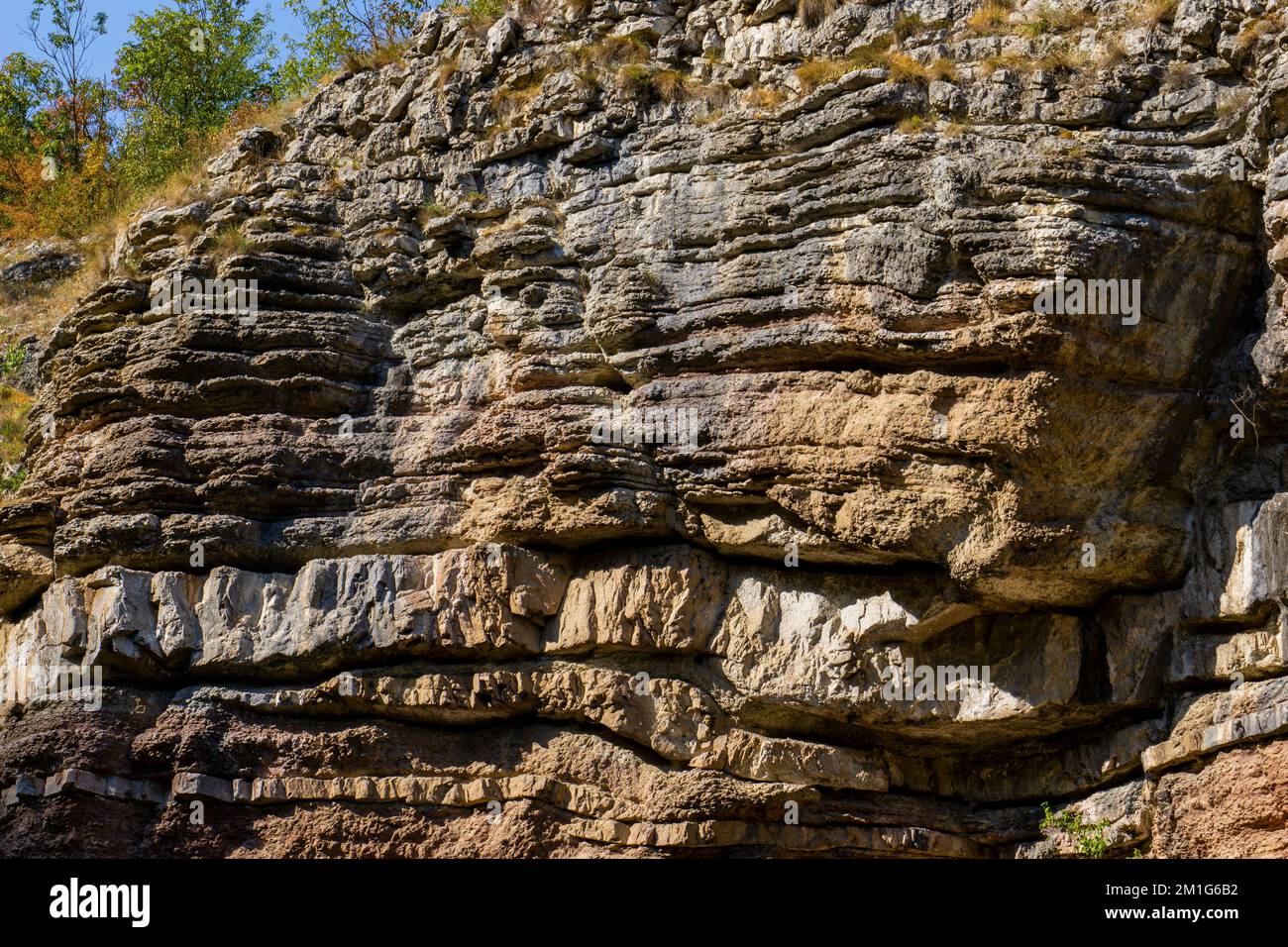 View at geological formations at Boljetin river gorge in Eastern Serbia ...