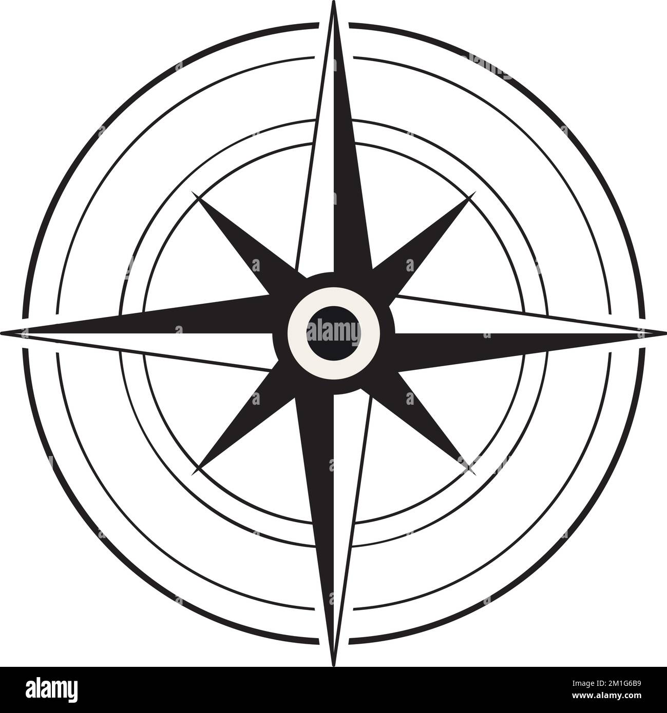 A Vector compass rose with North, South, East and West indicated on ...