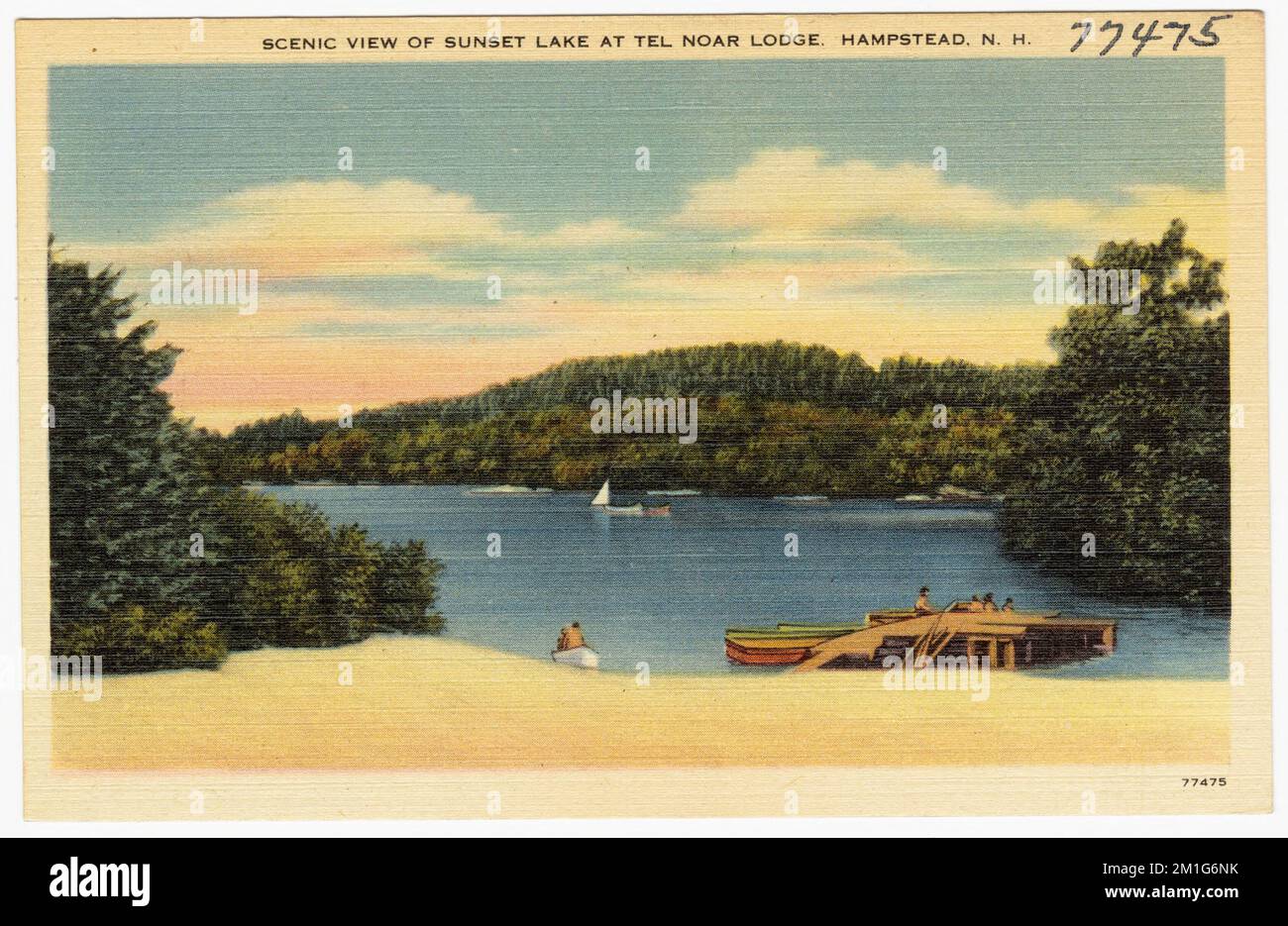 Scenic view of Sunset Lake at Tel Noar Lodge, Hampstead, N.H. , Lakes ...