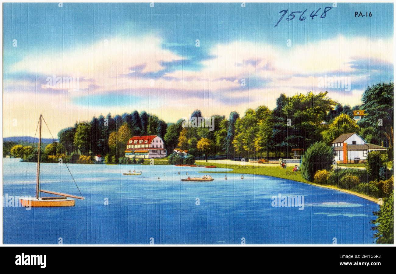 Scenic view of Pennsylvania , Lakes & ponds, Tichnor Brothers ...