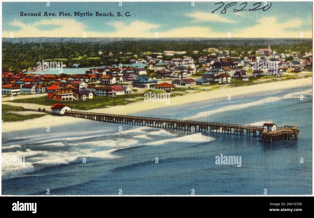 Second Ave. Pier, Myrtle Beach, S. C. , Piers & wharves, Tichnor ...