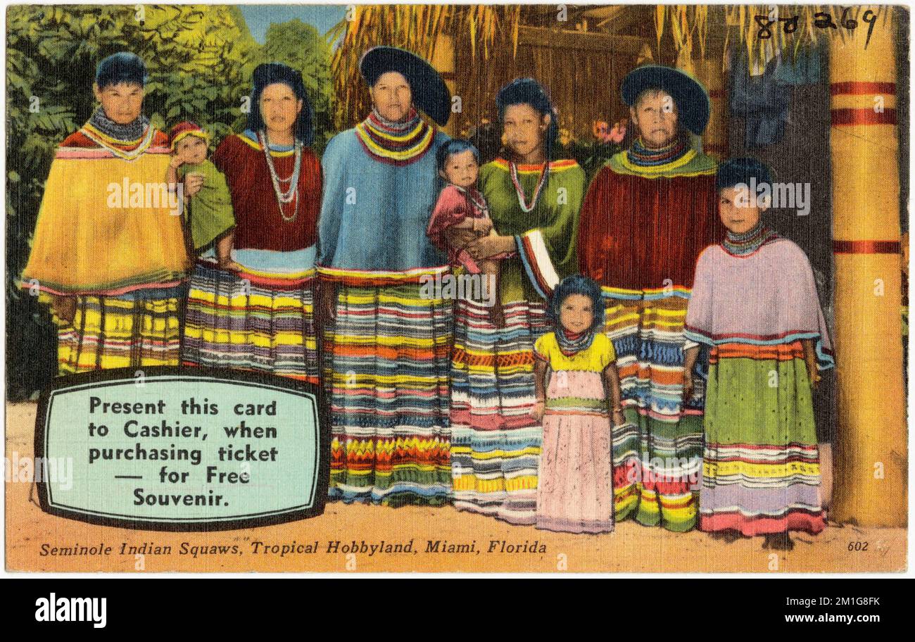 Seminole Indian Squaws, Tropical Hobbyland, Miami, Florida , Tichnor ...