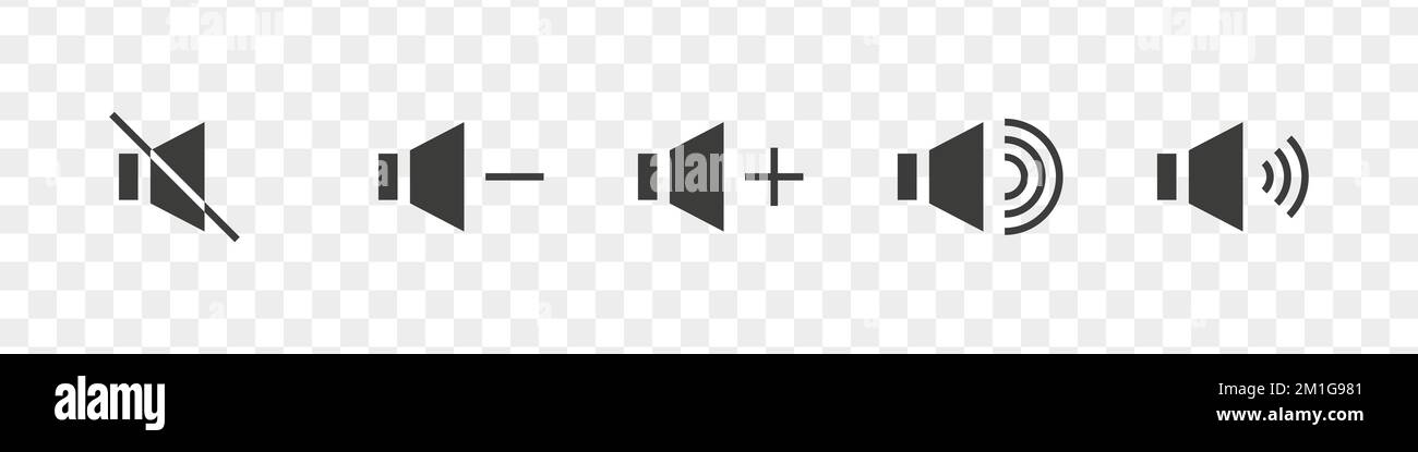 Volume control. Sound icon collection. Speakers icons. Flat style ...