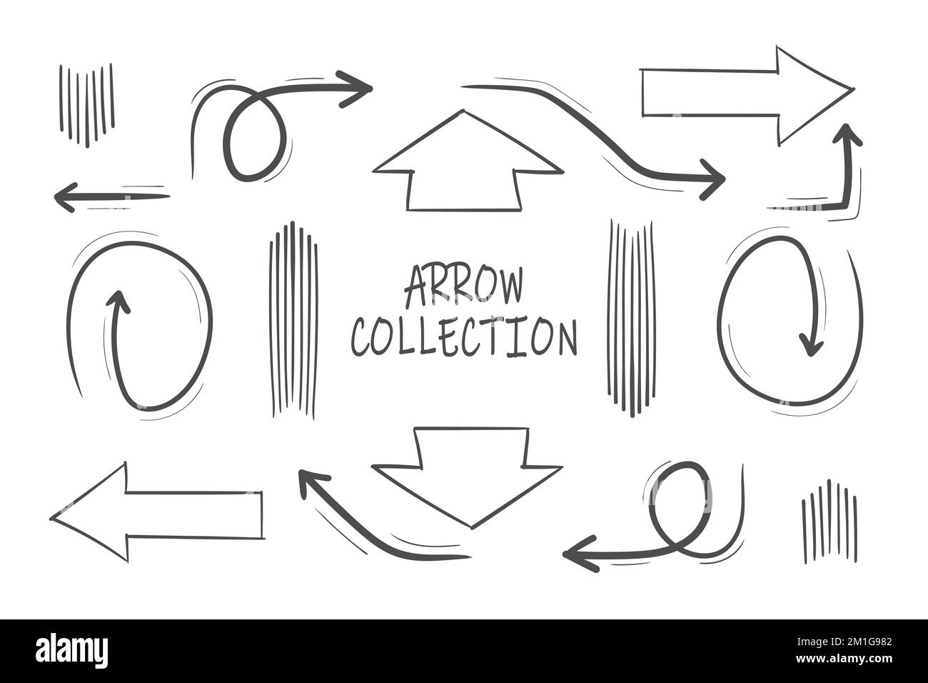 Doodle arrows. Hand Drawn arrows big set. Hand drawn pointing arrow ...