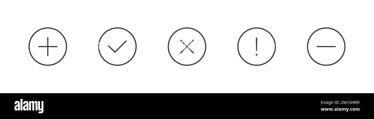 Set of check mark and cross icons. Modern check mark icons linear style ...