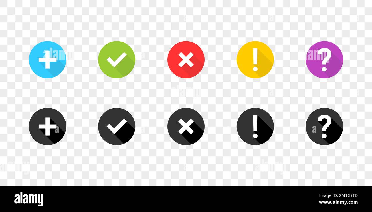 Green check mark and cross icons. Modern check mark icons. Vector ...