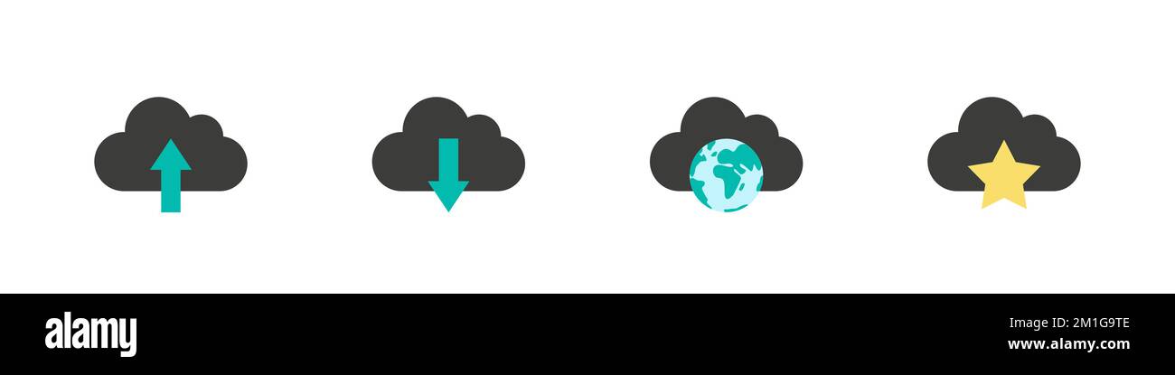 Vector cloud icons. Cloud computing. Devices connected to the cloud. Vector illustration Stock ...