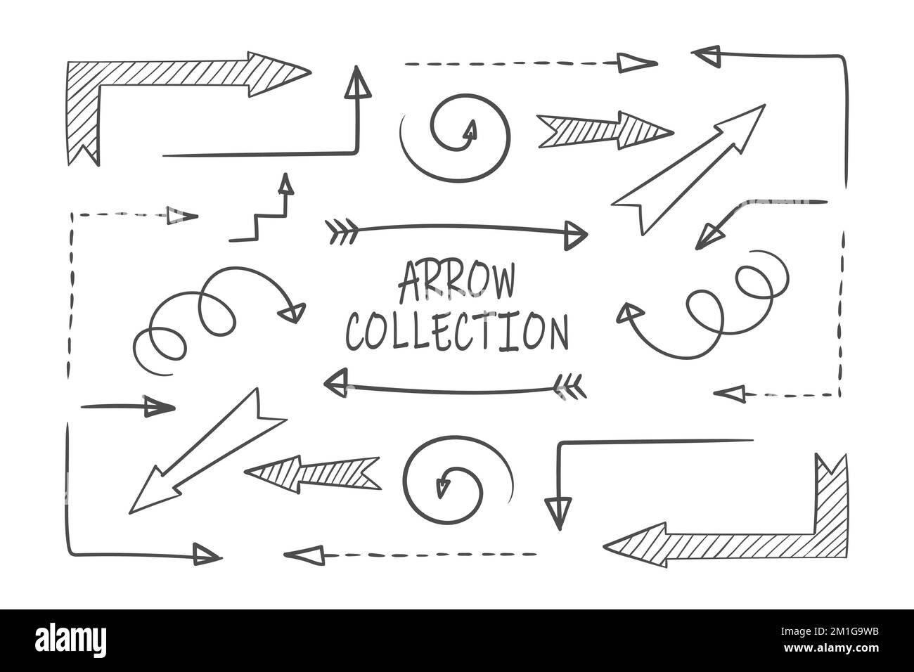 Arrows. Grunge arrows. Hand Drawn arrows big set. Hand drawn pointing ...