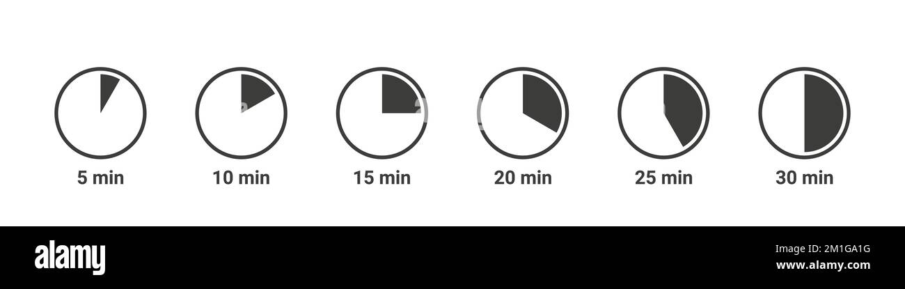 Meal preparation time icons. Cook time icons. Boiling time. Frying time ...