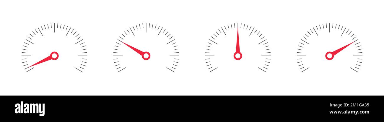 Radial scale icons. Risk Gauge Scale. Speedometer icons. Set of ...