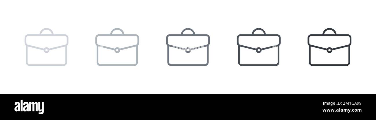 Suitcases linear style. Briefcase icons collection. Briefcases modern style. Vector illustration ...