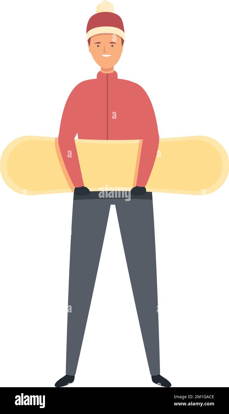 Boy ready for snowboarding icon cartoon vector. Snow school. Sport ...