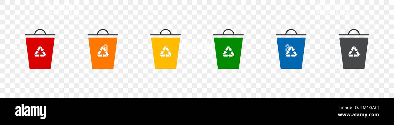 Recycle bins. Separation concept. Rubbish bins. Different types of ...