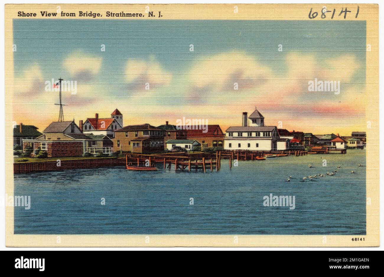 Shore view from bridge, Strathmore, N. J. , Cities & towns, Seas, Boats ...