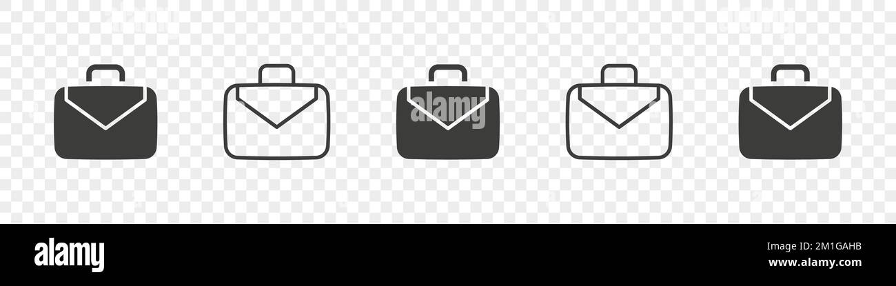 Suitcase icons set. Briefcase icons collection. Briefcases modern style. Vector illustration ...