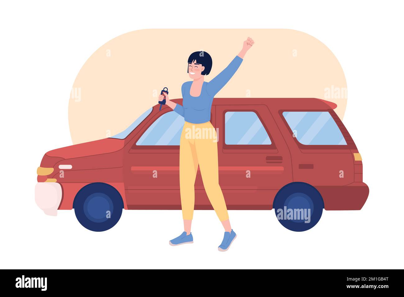 Female car owner Stock Vector Images - Alamy
