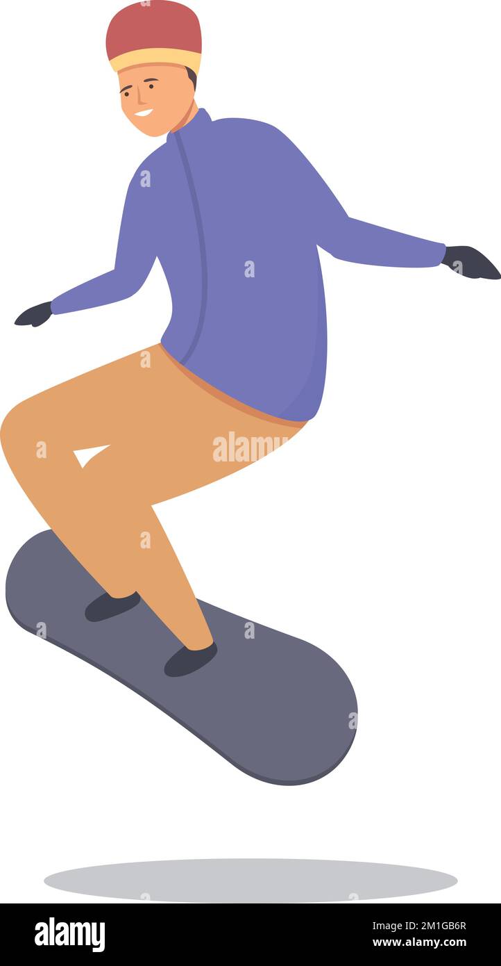 Jump snowboard icon cartoon vector. Sport child. Family travel Stock ...